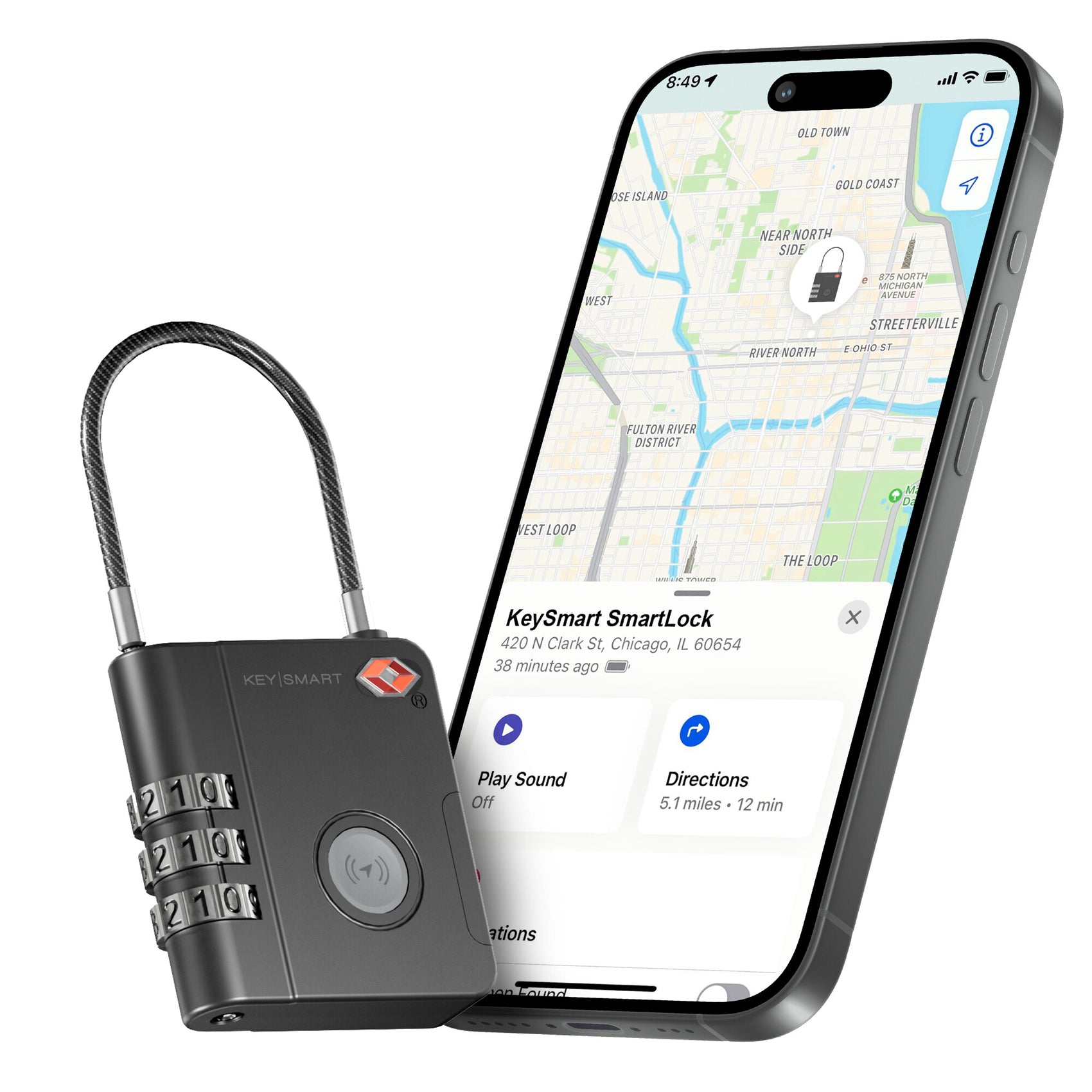 SmartLock Tracking Device | Luggage Lock | Works With Apple Find My Ap