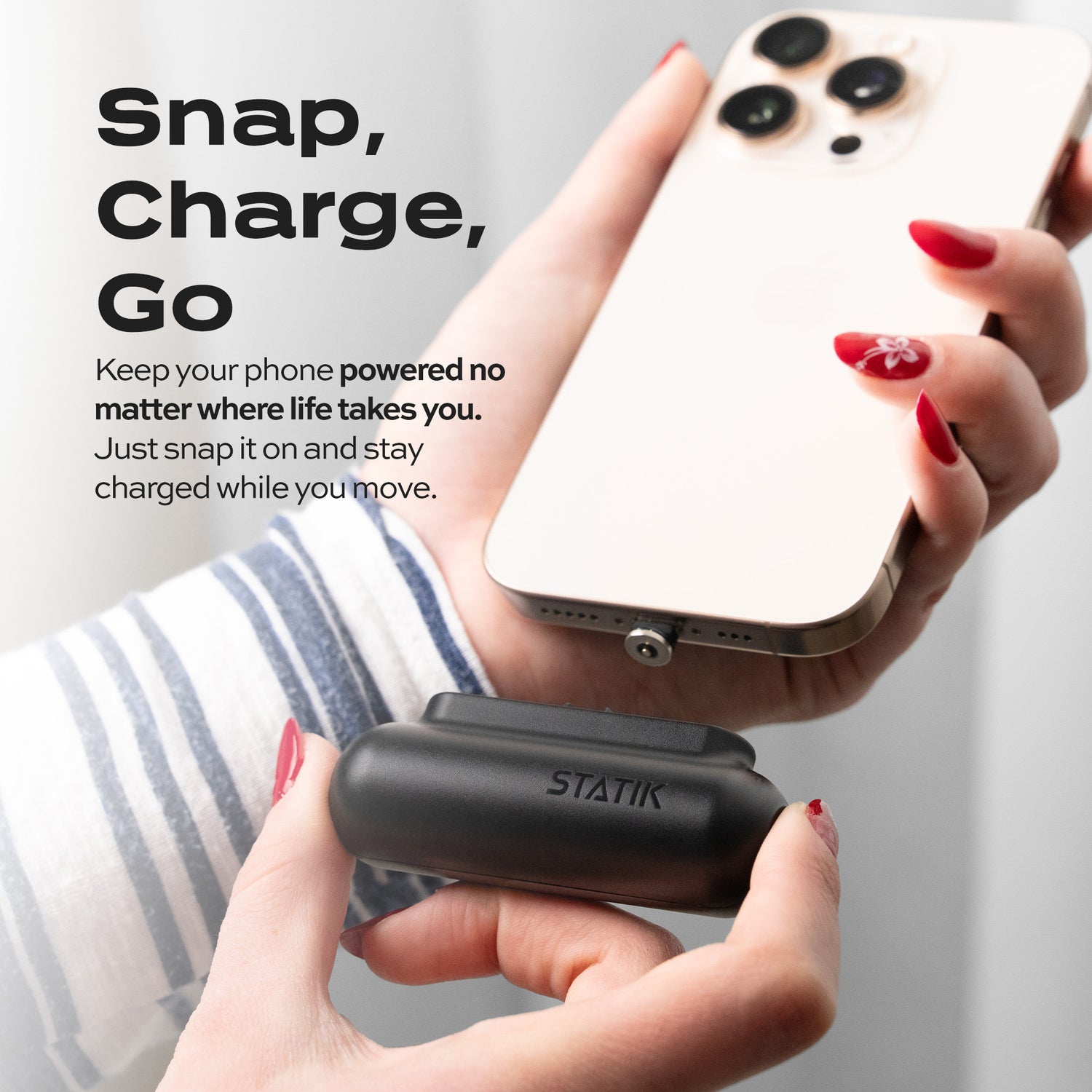Snap-N-Charge™ | Universal Magnetic Power Bank | 3000mAh