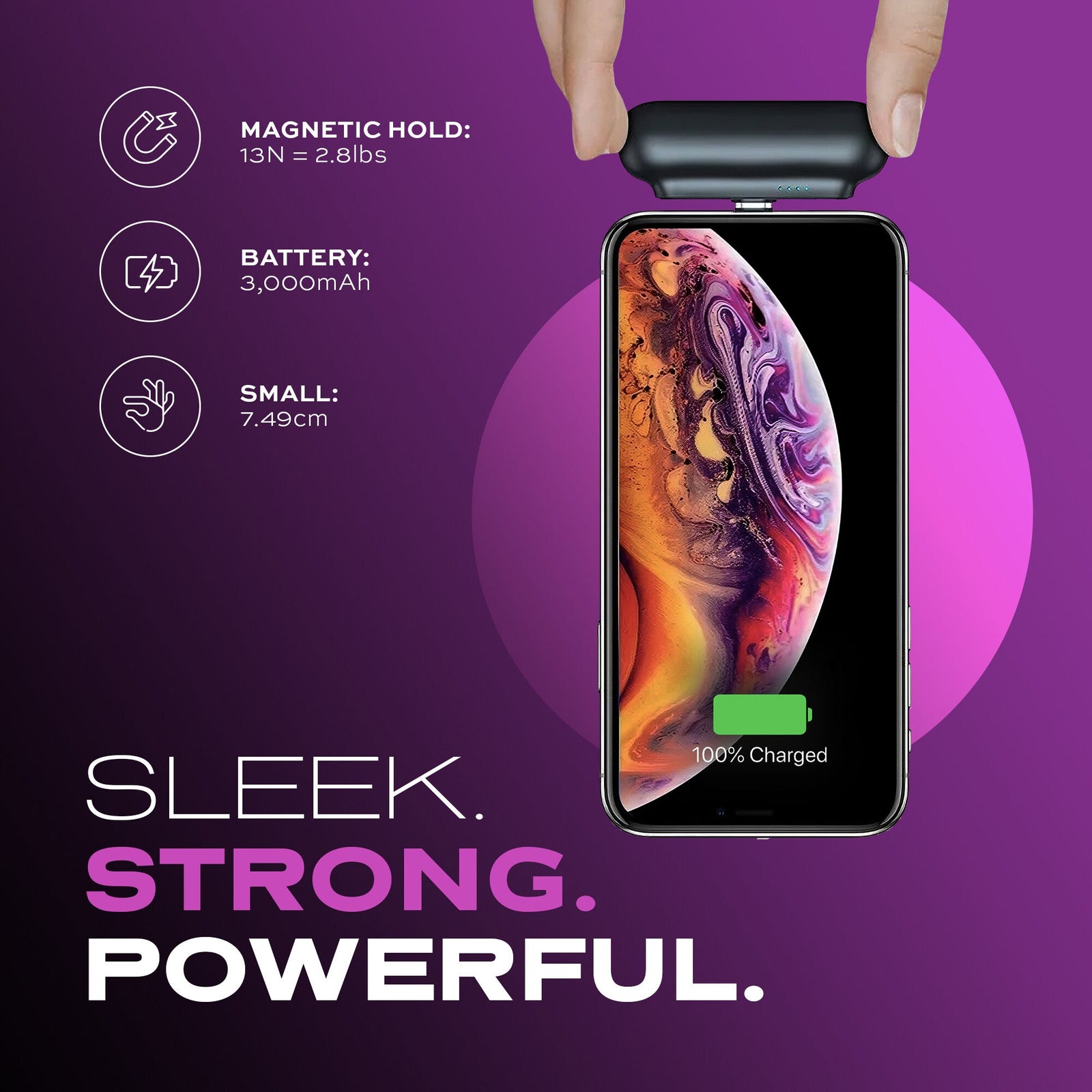 Snap-N-Charge™ | Universal Magnetic Power Bank | 3000mAh