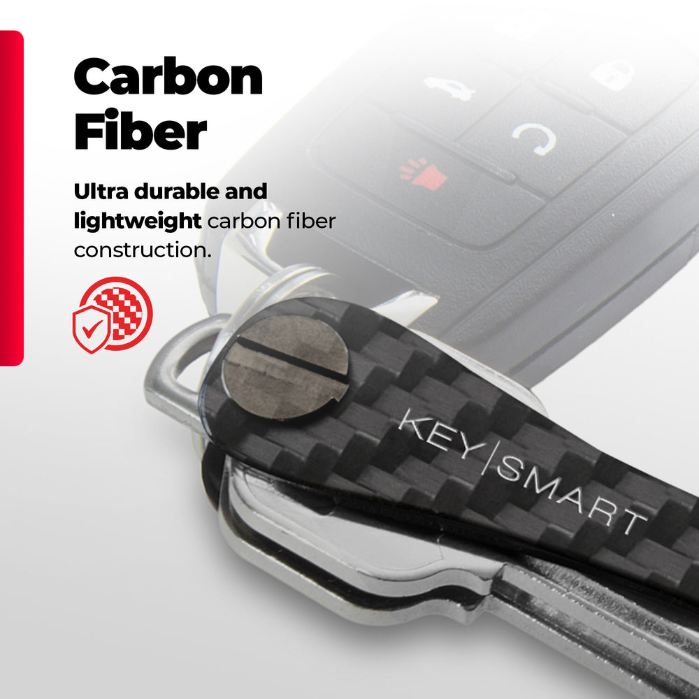 KeySmart® Carbon Fiber 3k | Original Compact Key Organizer | Holds Up