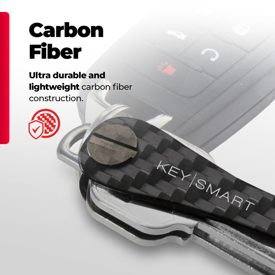 KeySmart® Carbon Fiber 3k | Original Compact Key Organizer | Holds Up