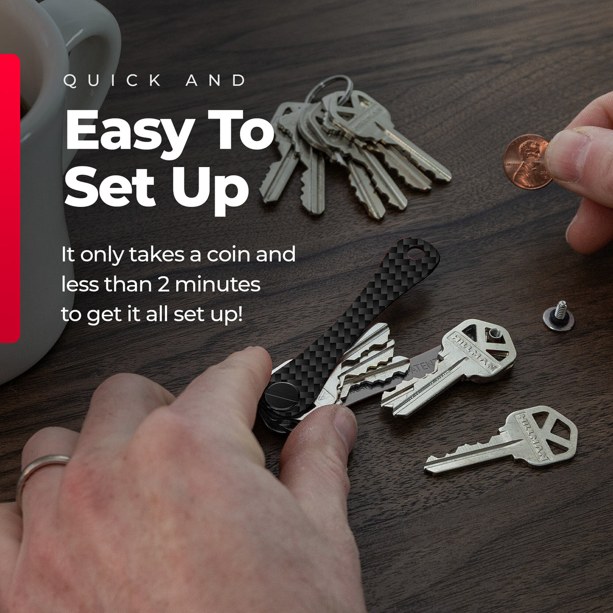 KeySmart® Carbon Fiber 3k | Original Compact Key Organizer | Holds Up